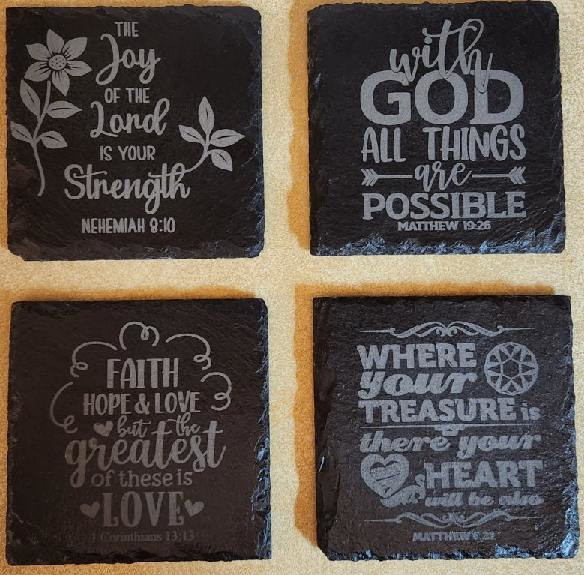 Inspirational bible verse coasters (set of 4)